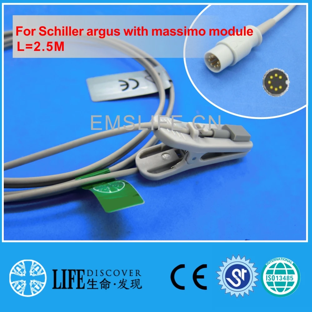 Long-cable-adult-ear-clip-spo2-oxygen-sensor-For-schier-argus-with ...