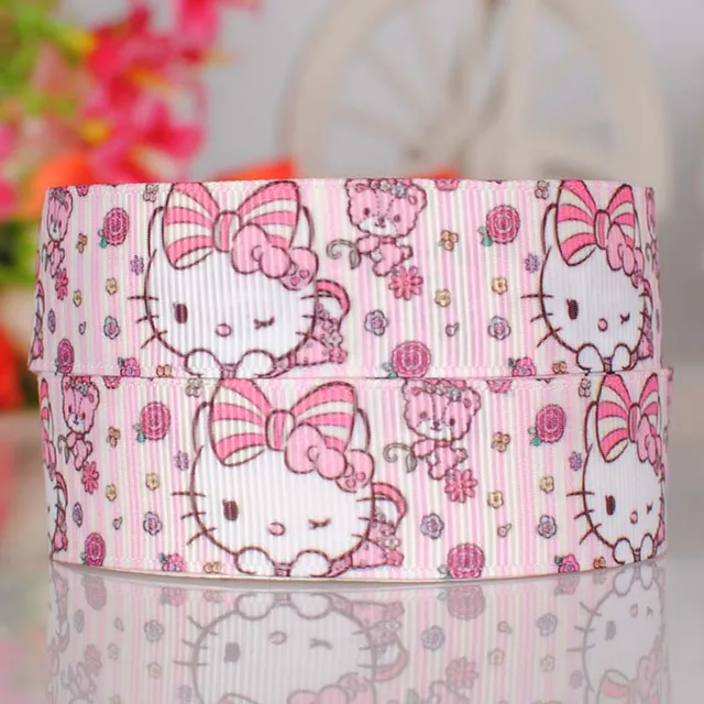 7/8"22mm Sale Hot Lovely Hello Kitty printed fashion cartoon grosgrain ...