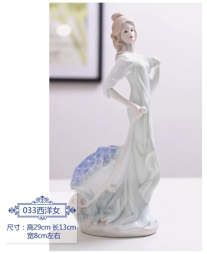 Керамические статуэтки для девушек в деревенском стиле, домашний декор ...