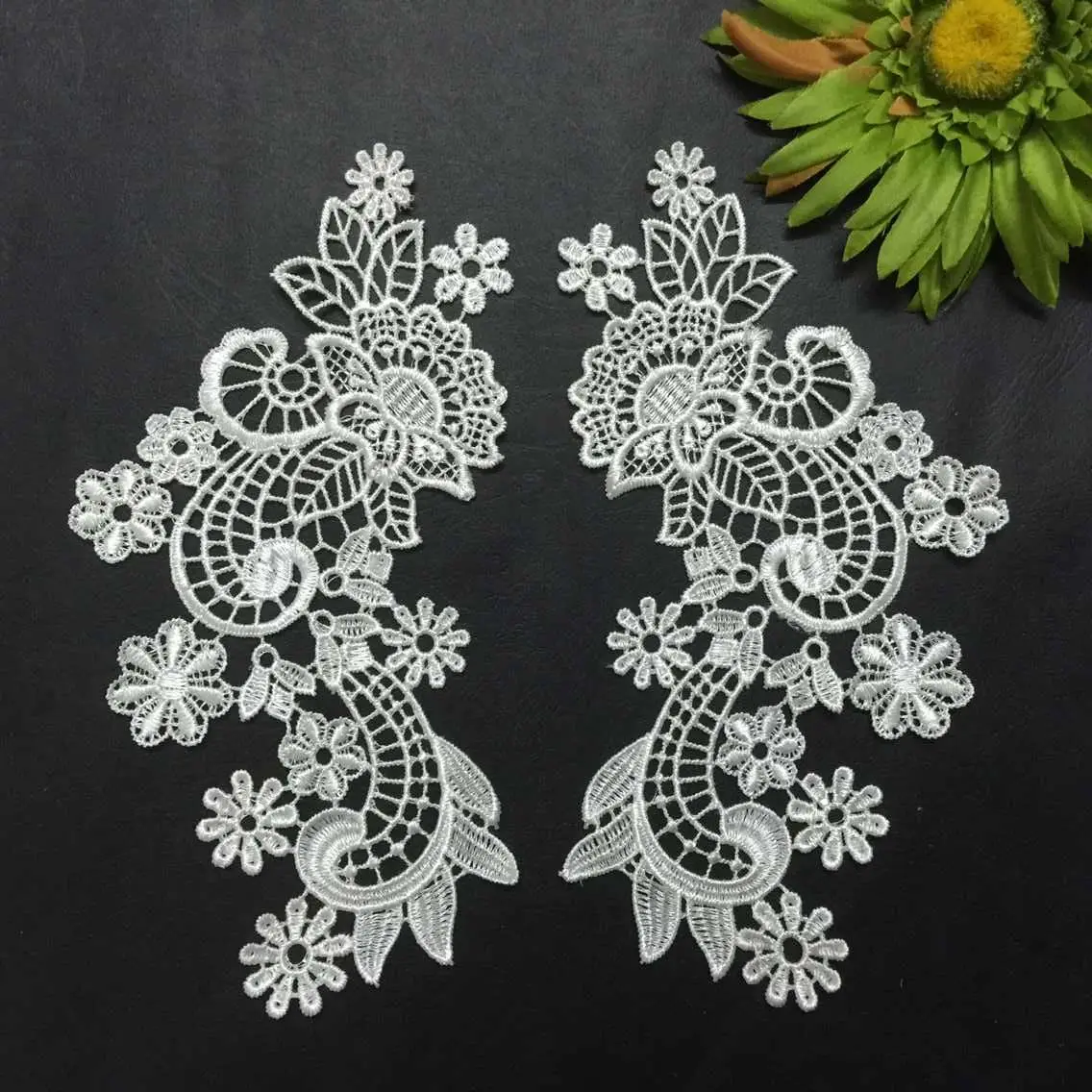 Flower design 21x11cm lace trimmings for wedding,netting lace patch ...