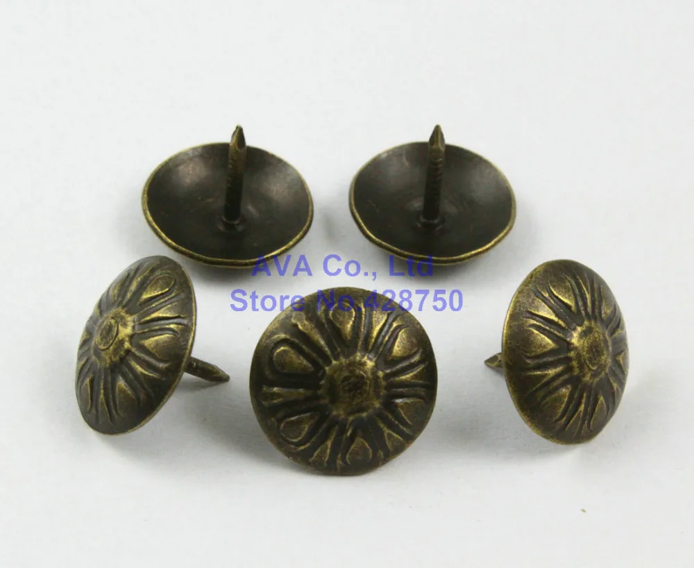 100 조각 16mm 골동품 황동 꽃 장식품 압정 손톱|tack nails|upholstery tacksupholstery ...