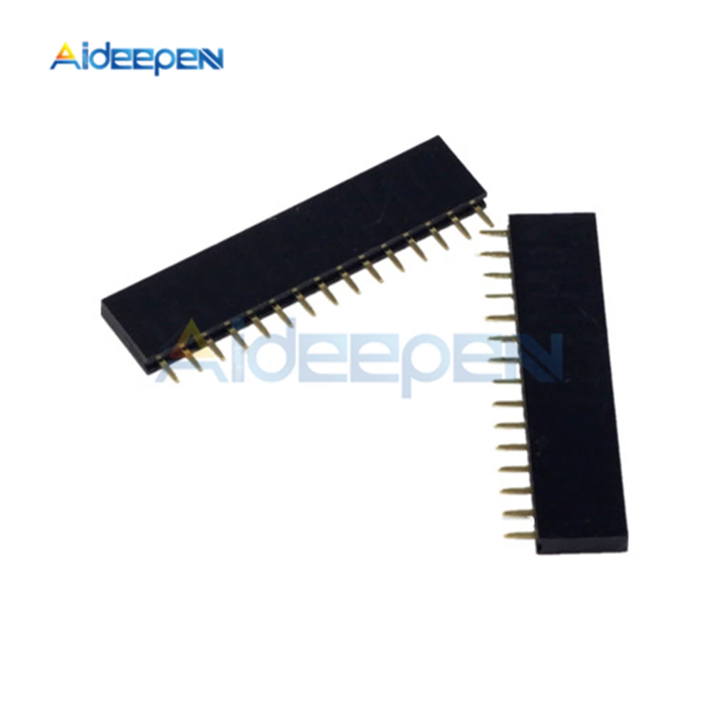 20Pcs 15 Pin Single Row Straight Female Pin Header 2.54mm Pitch Strip ...