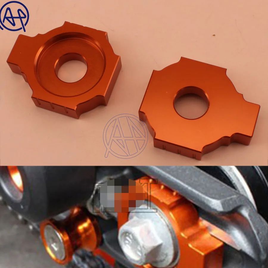 1pair Orange Rear Axle Spindle Chain Adjuster Blocks For KTM RC125 ...