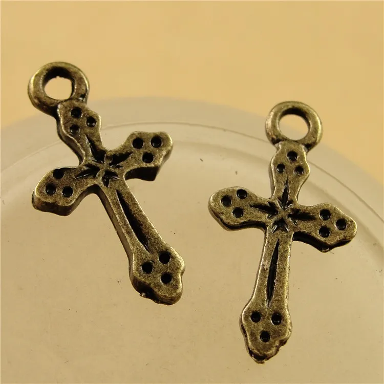 A3604 New Arrival Antique Bronze Crux Cross Charms small Diy Jewelry ...