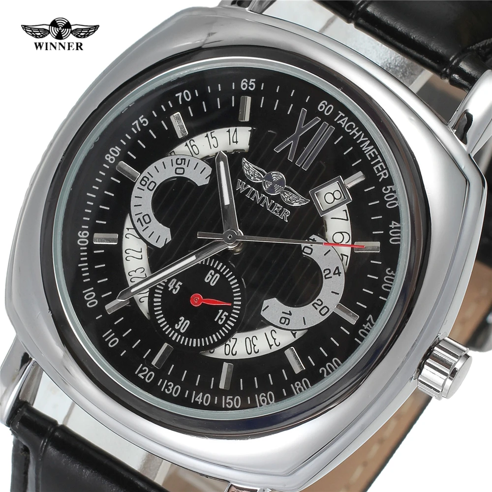 Winner Watches Classic Mens Auto Date Automatic Mechanical