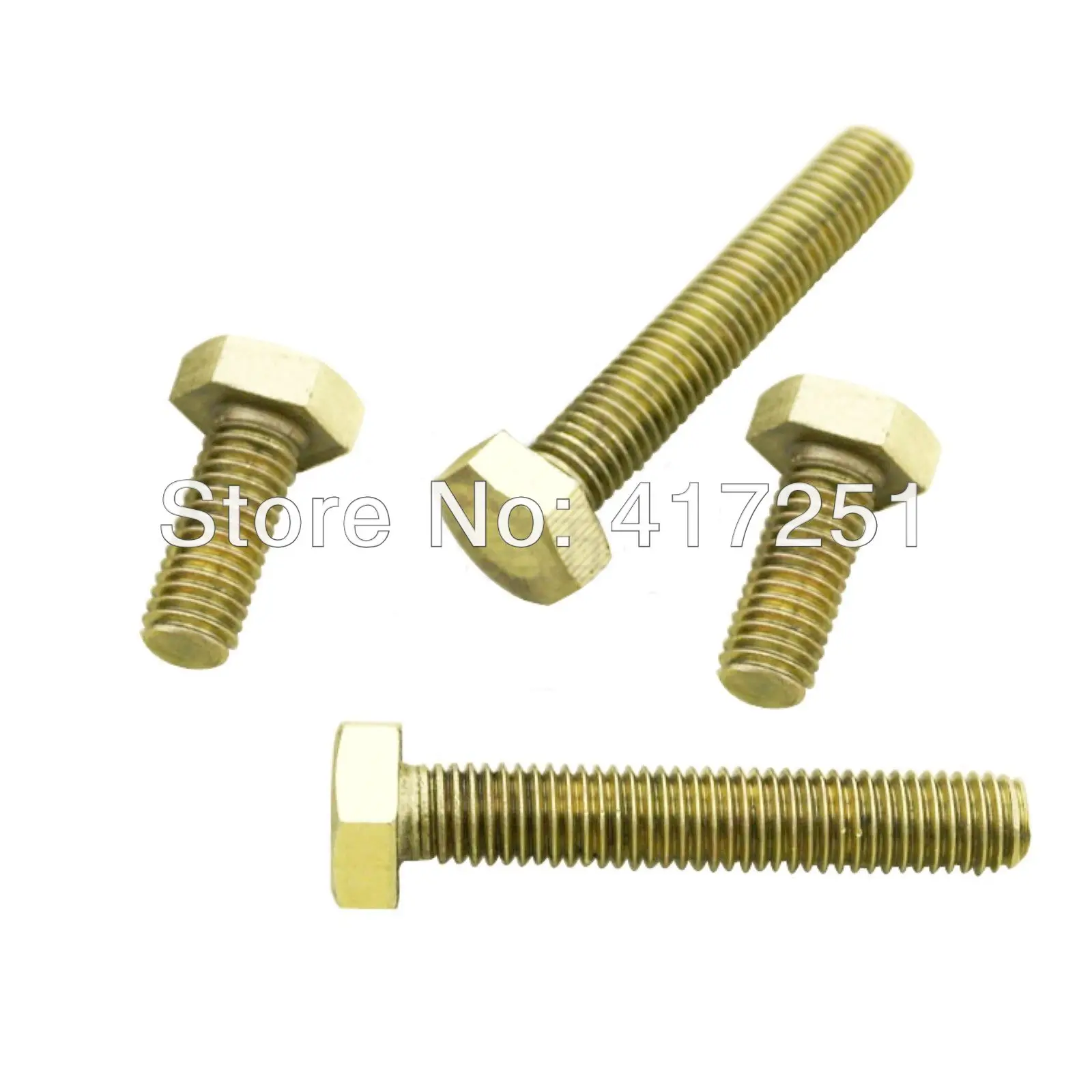 50 pieces Metric Thread M5*50mm Brass Outside Hex Screw Bolts Fasteners ...