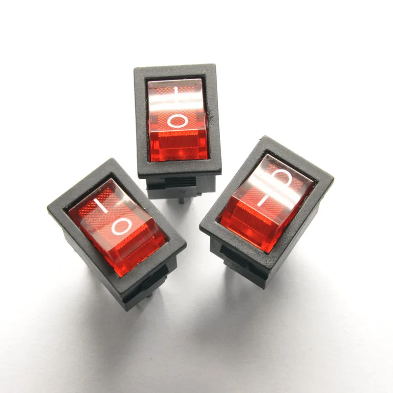 Red Rocker Switch KCD1 104 4p 2 files illuminated power switch import ...