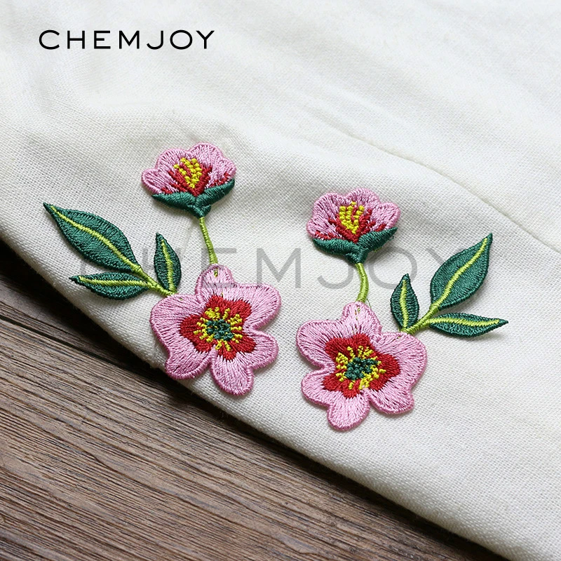 1 Pair Of Embroidery Flower Patch For Clothes Sewing On Flower Applique ...