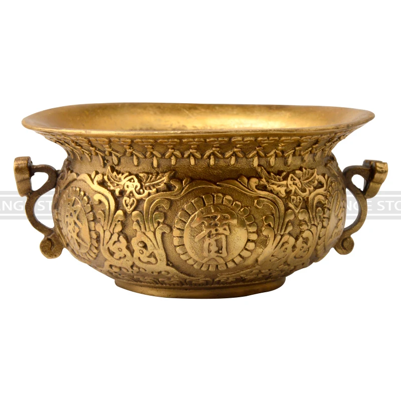 Chinese Feng Shui Decor The Bronze Sculpture Cornucopia Carved Metal ...