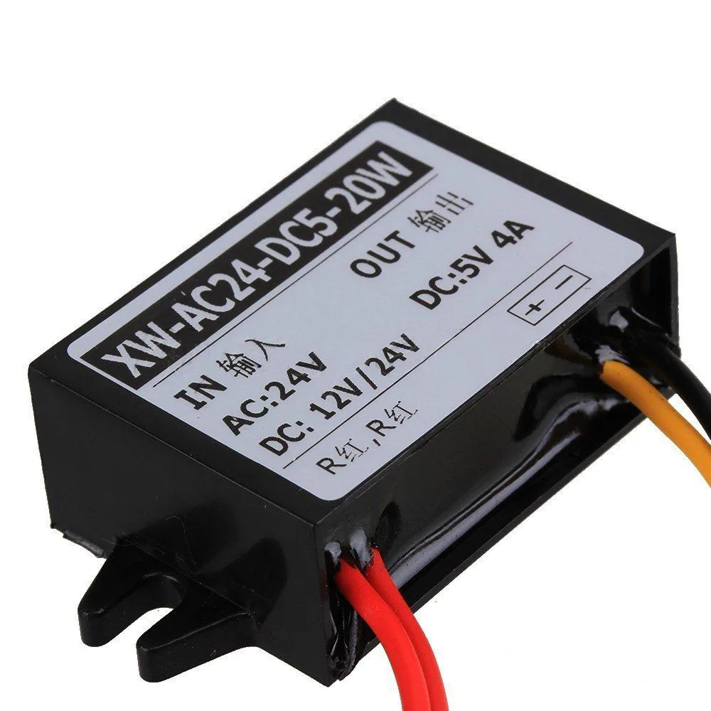 Fuente de alimentación de coche AC 24V a DC 5V 4A 20W, convertidor Buck ...