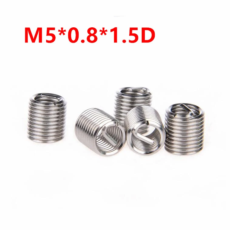 100pcs M5*0.8*1.5d Wire Thread Insert, M5x1.5d Wire Screw Sleeve, M5 ...