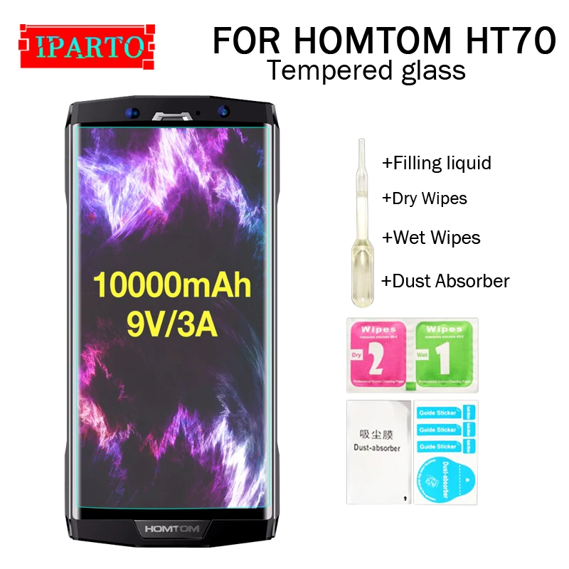 HOMTOM HT70 강화 유리 100% 고품질 프리미엄 9H 화면 보호 필름 액세서리, HOMTOM HT70 용 (100% ...