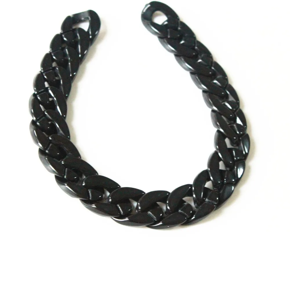Eslabones de cadena Curb de acrílico negro de 80 piezas, eslabones de ...