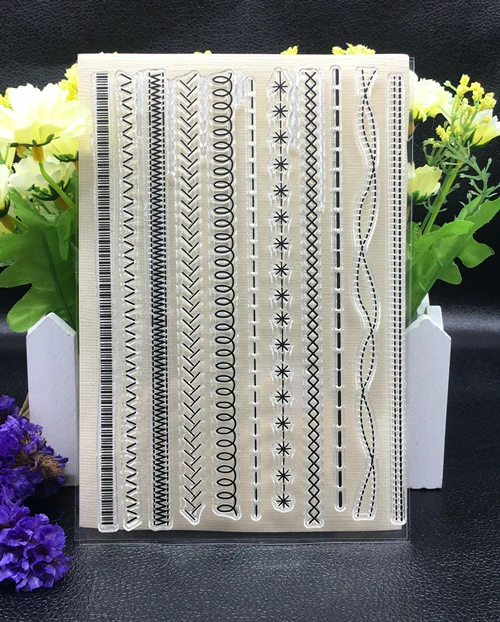 Line stamp Clear Stamp for Scrapbooking Transparent Silicone Rubber DIY ...