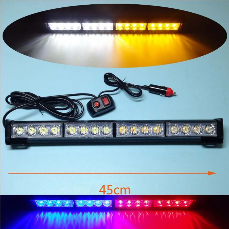 16-led-Police-warning-light-12V-Car-grill-flash-Emergency-lamp-Fireman ...