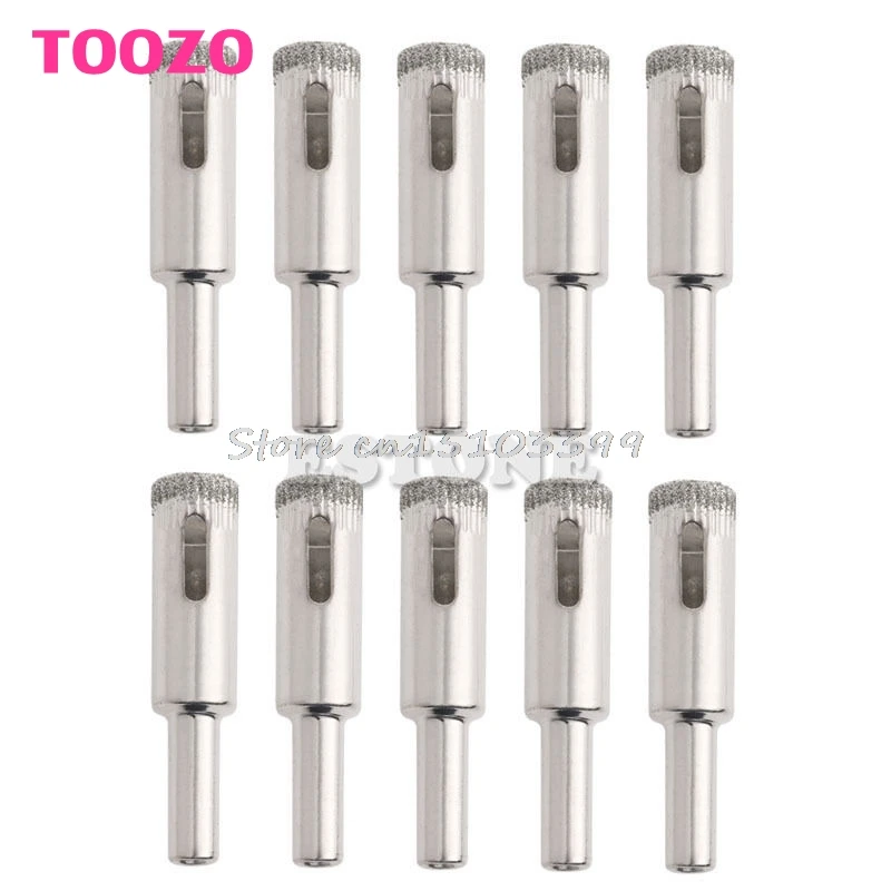10 X 12mm Diamond Coated Core Drill Bits Hole Saw Glass Tile Ceramic ...