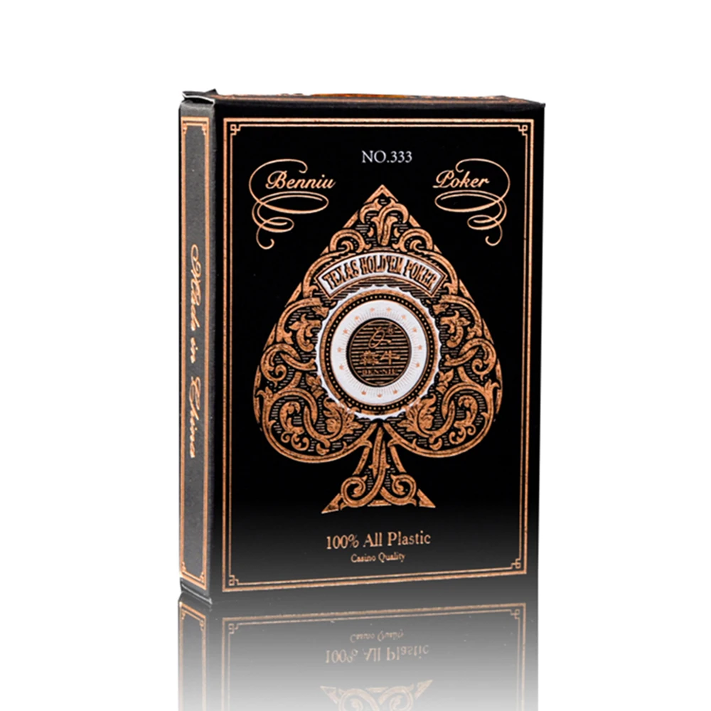 Waterproof Poker Golden Back Matt Finish Golden Plastic Playing Cards ...