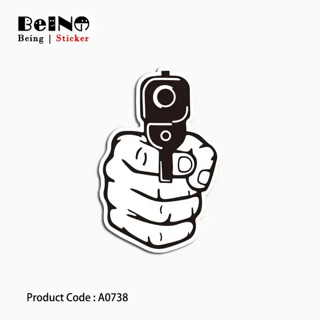 Gun Weapon Cool Sticker Ghosts and Monster Horror Funny Waterproof ...
