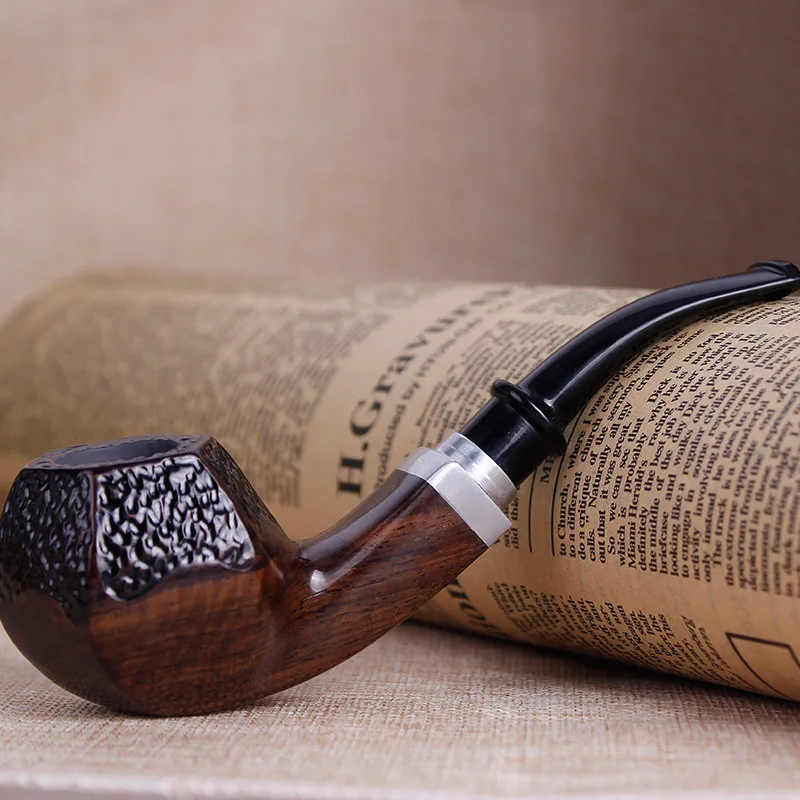 1 Pcs Retro Handmade Carving Wooden Smoking Pipe Set Classic Tobacco ...