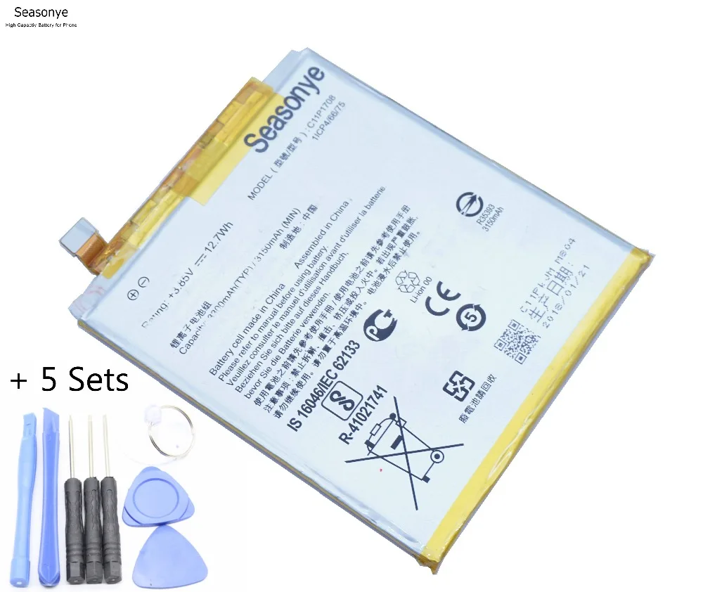Seasonye 5pcs x Brand New C11P 1708 / C11P1708 Replacement Battery + 5x ...
