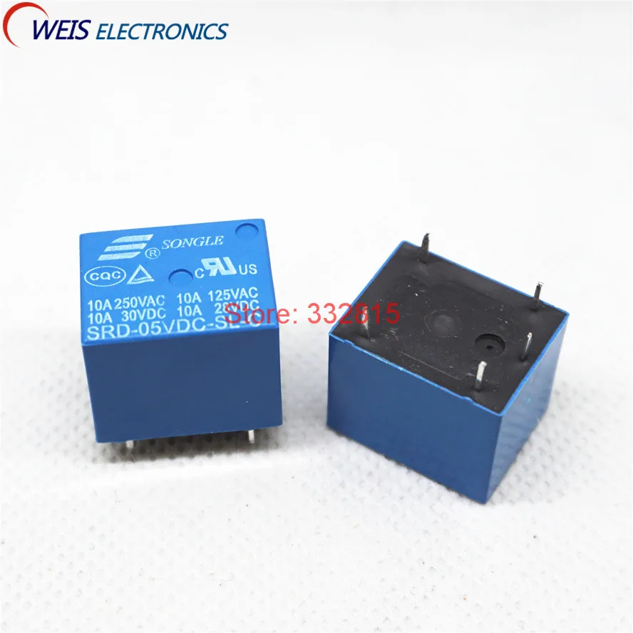 Other Electronic Components 5PCS Songle Relay 5V SRD-05VDC-SL-C 5 feet ...