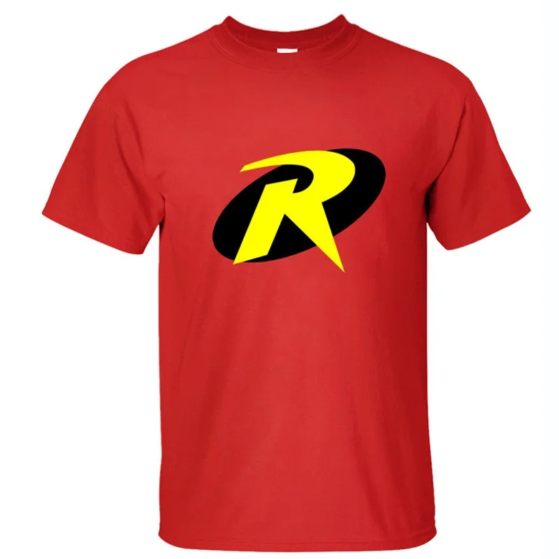 Superhero Robin Men Cotton T Shirt Red Short Sleeves O Neck summer tops ...