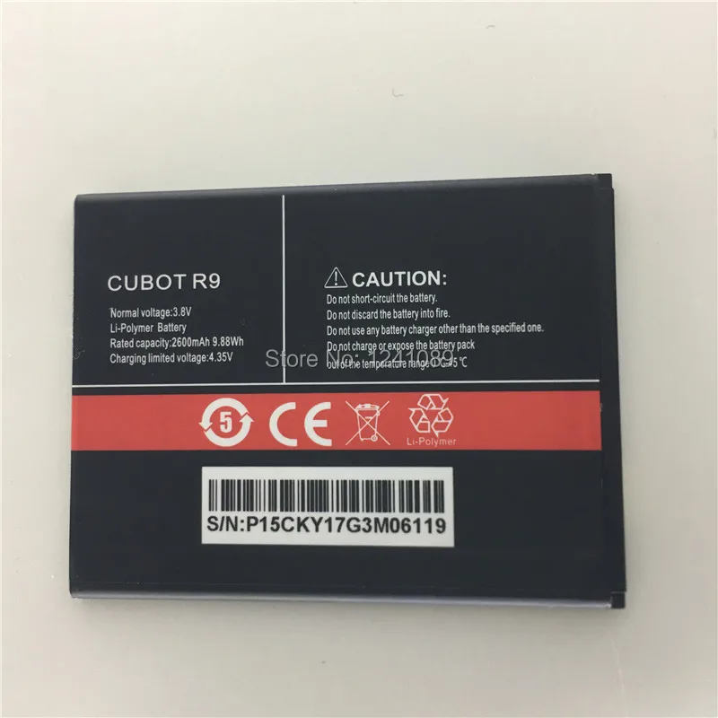 Bateria de celular cubot r9, 2600mah, tempo de espera longo, acessórios ...