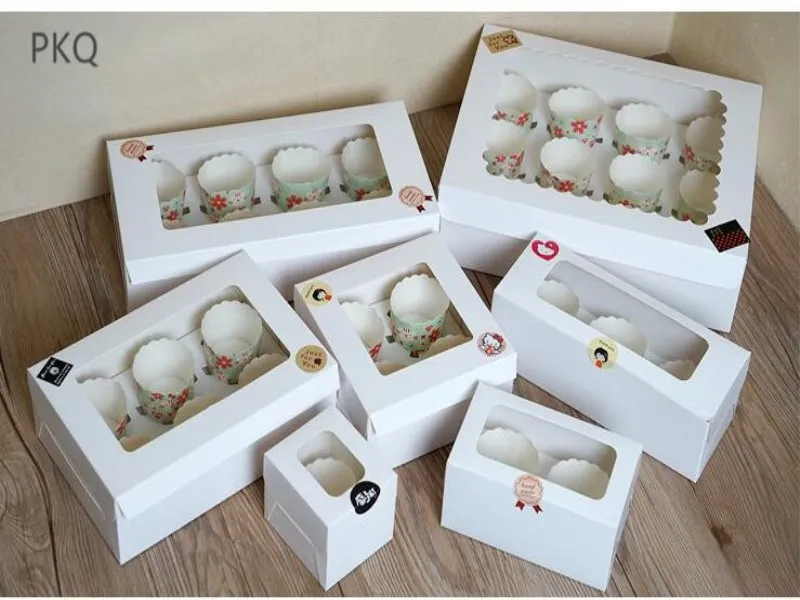 30pcs Cupcake boxes with insert Window Cupcake Boxes Party Favor ...