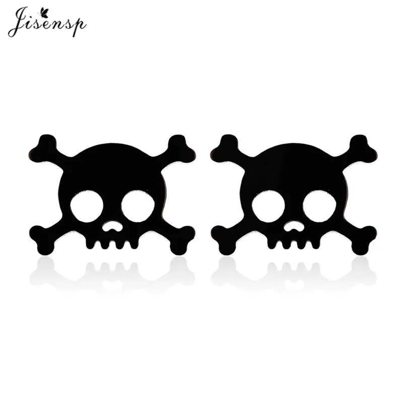 Jisensp brincos punk pirata, para meninas, joias legais de cromo, hip ...