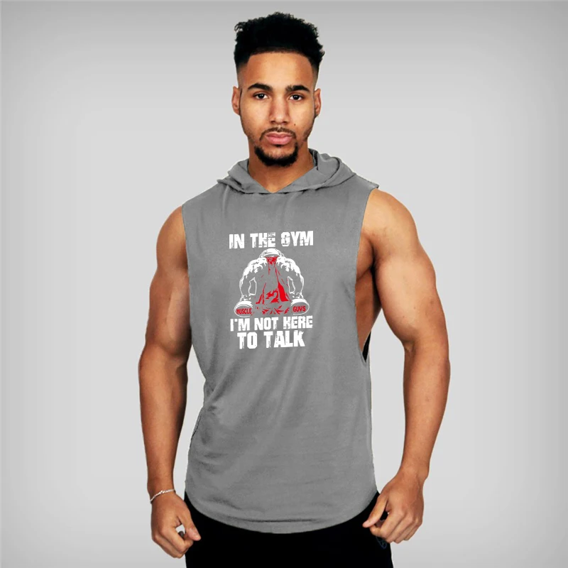Cotton Hooded Men’s Stringer Tank Top - Men's Fitness Apparel, Men's ...