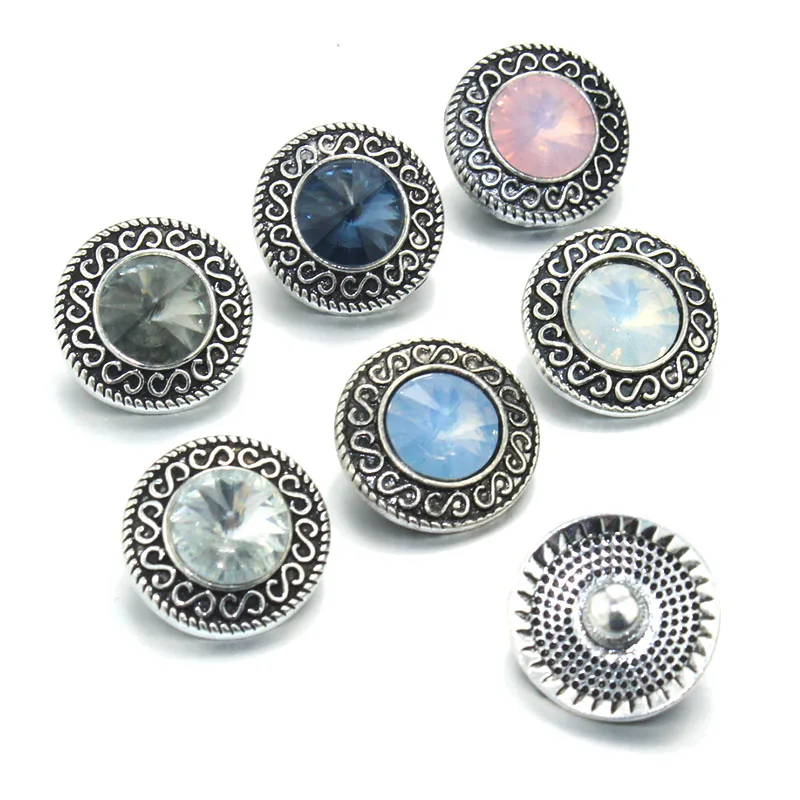 Snap Jewelry Buttons Birthstone Rhinestone 18mm Snap Buttons Fit 18mm ...