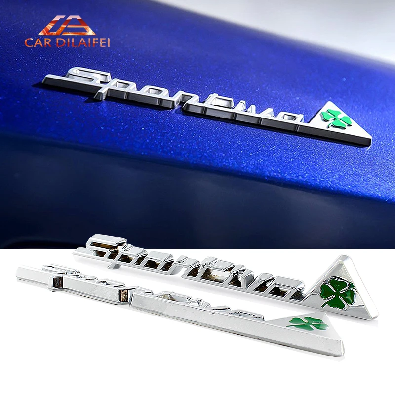 Car Emblem Chrome Metal Sport Racing Car Side Fender Emblem Badge ...