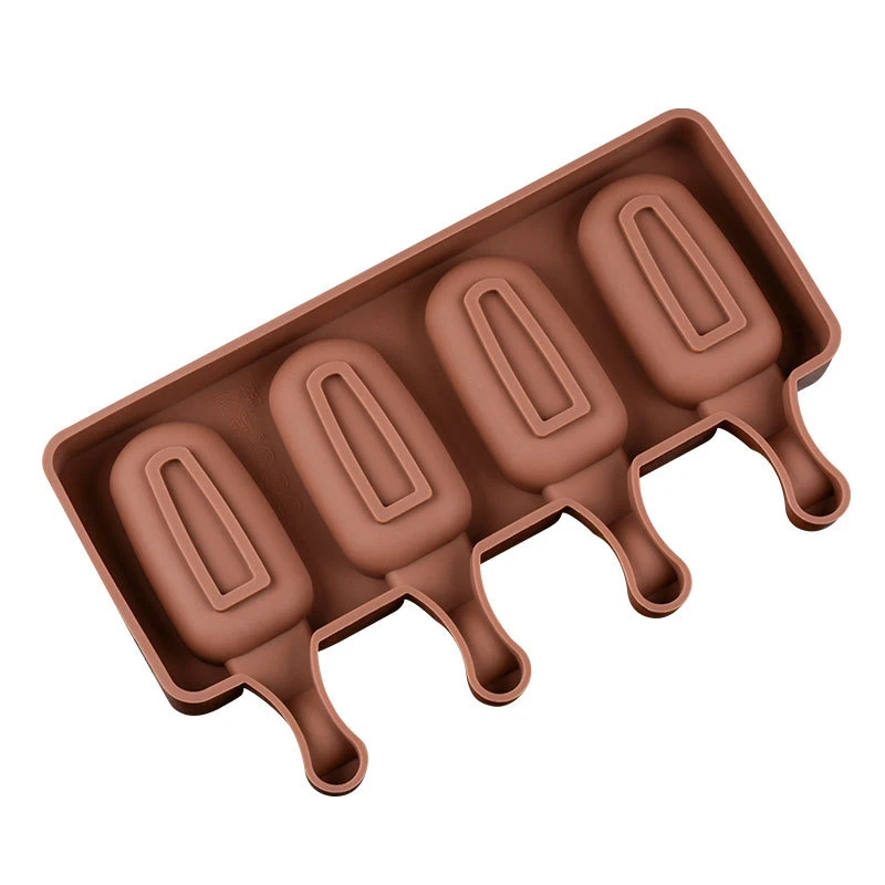 Forma de sorvete caseiro de silicone, faça você mesmo, quatro vezes ...