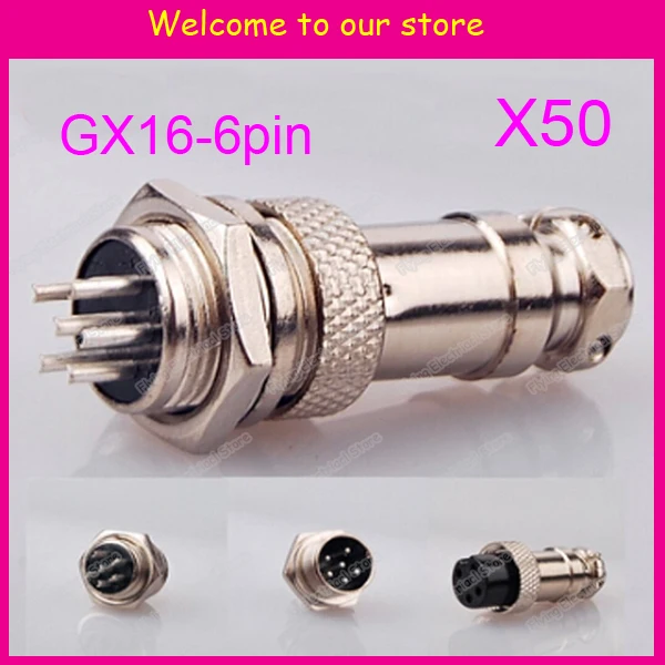 Free Shipping 50pair=100pcs 6Pin 16mm Male & Female Wire Panel ...