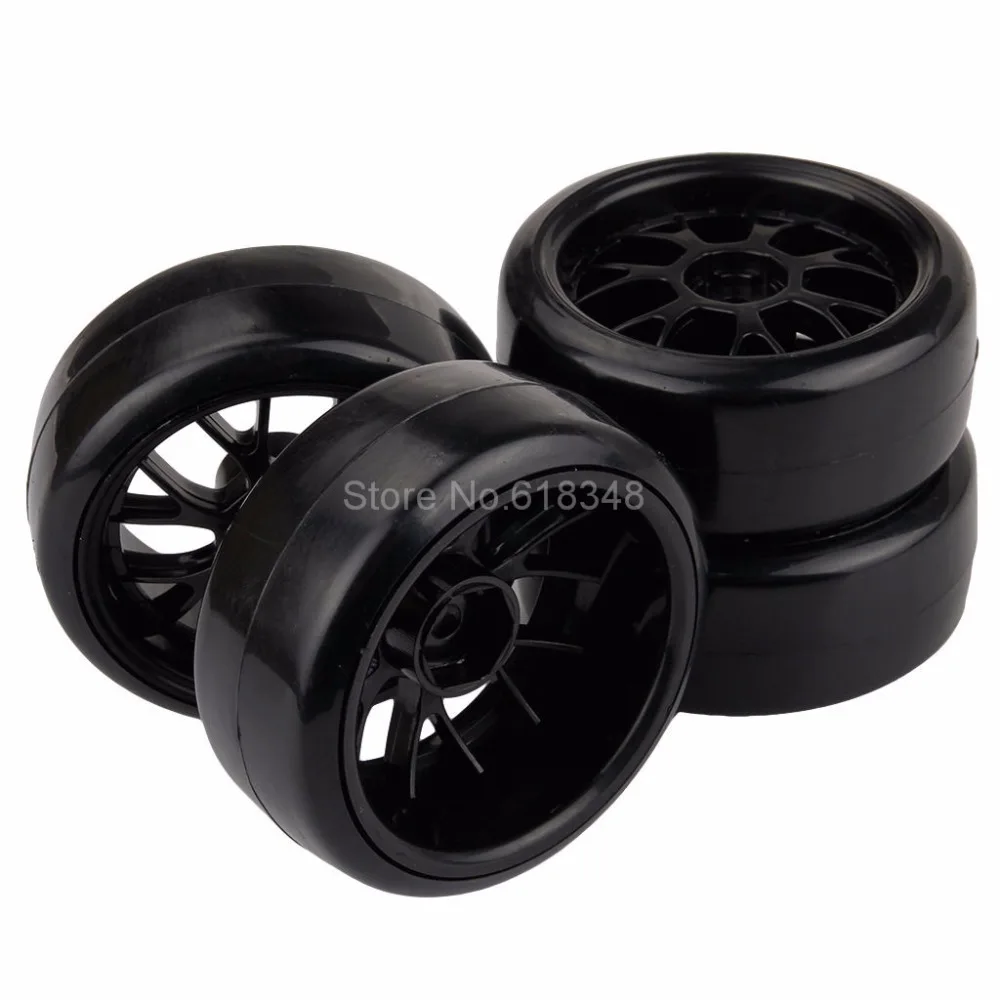 4pcs Hard Plastic RC 1: 10 Drift Car Smooth Tires Y Type Wheel Rim 12mm Hex Hub-in Parts ...