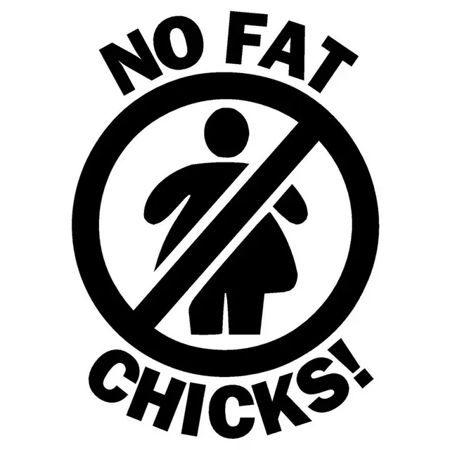 Aliexpress.com : Buy 11.1CM*15.4CM "No Fat Chicks" Funny Girls Joke ...