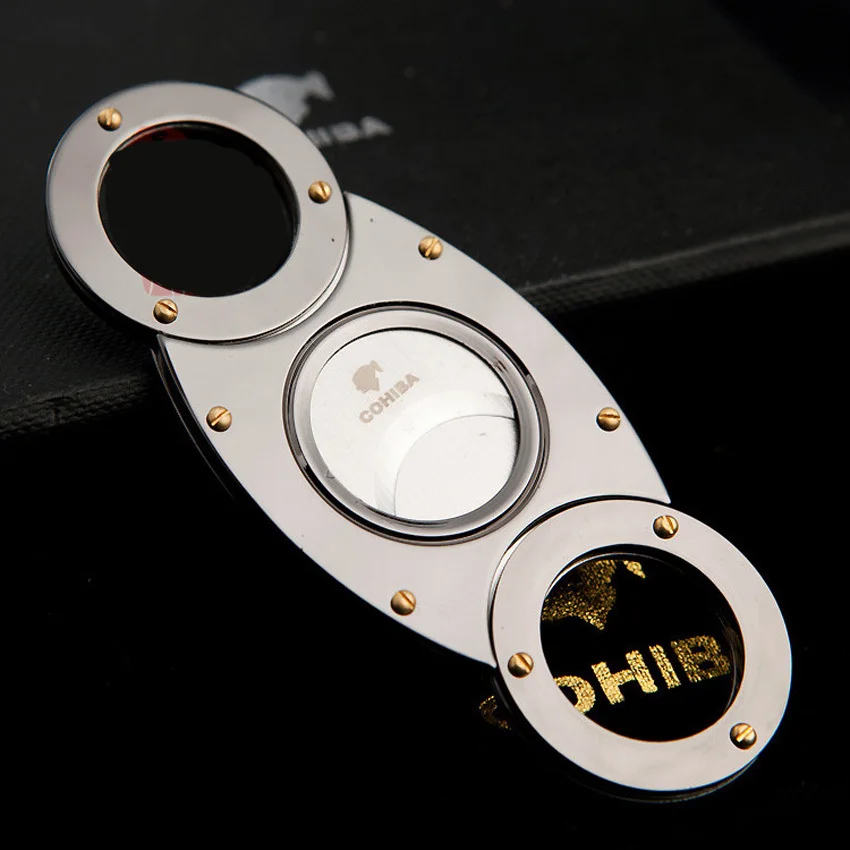 Stainless Steel Double Blades Cigar Punch Cutter Pocket Knife for Cuban ...