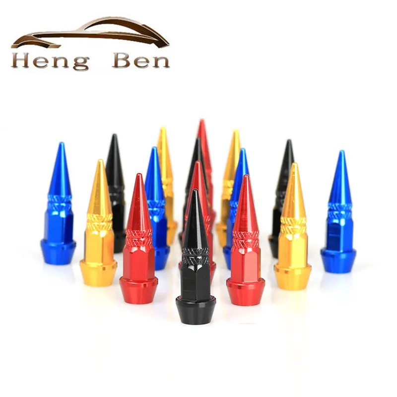 Racing 4pc Car Auto Bike Spike Shape Tire Tyre Dust-proof Wheel Stem ...