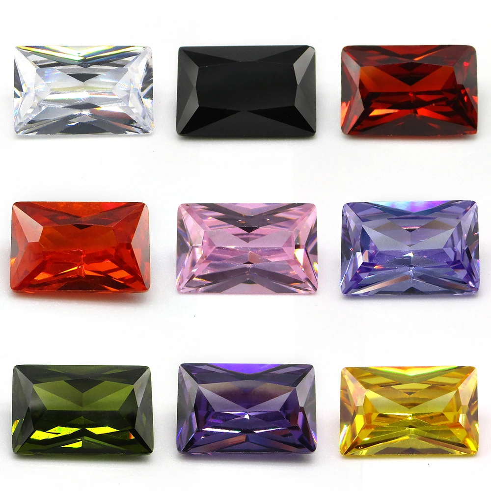 50pcs-lot-2-3-10-14mm-5A-Rectangle-Shape-Loose-CZ-Synthetic-Gems-White ...