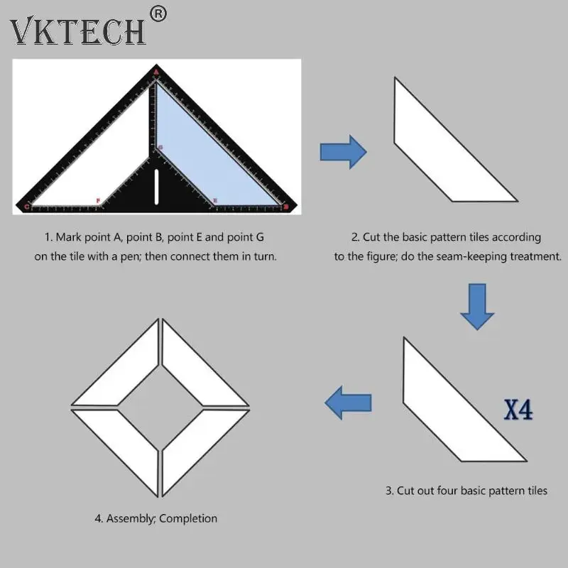 Multi-use Measuring Ruler Speed Square Roofing Triangle Angle ...