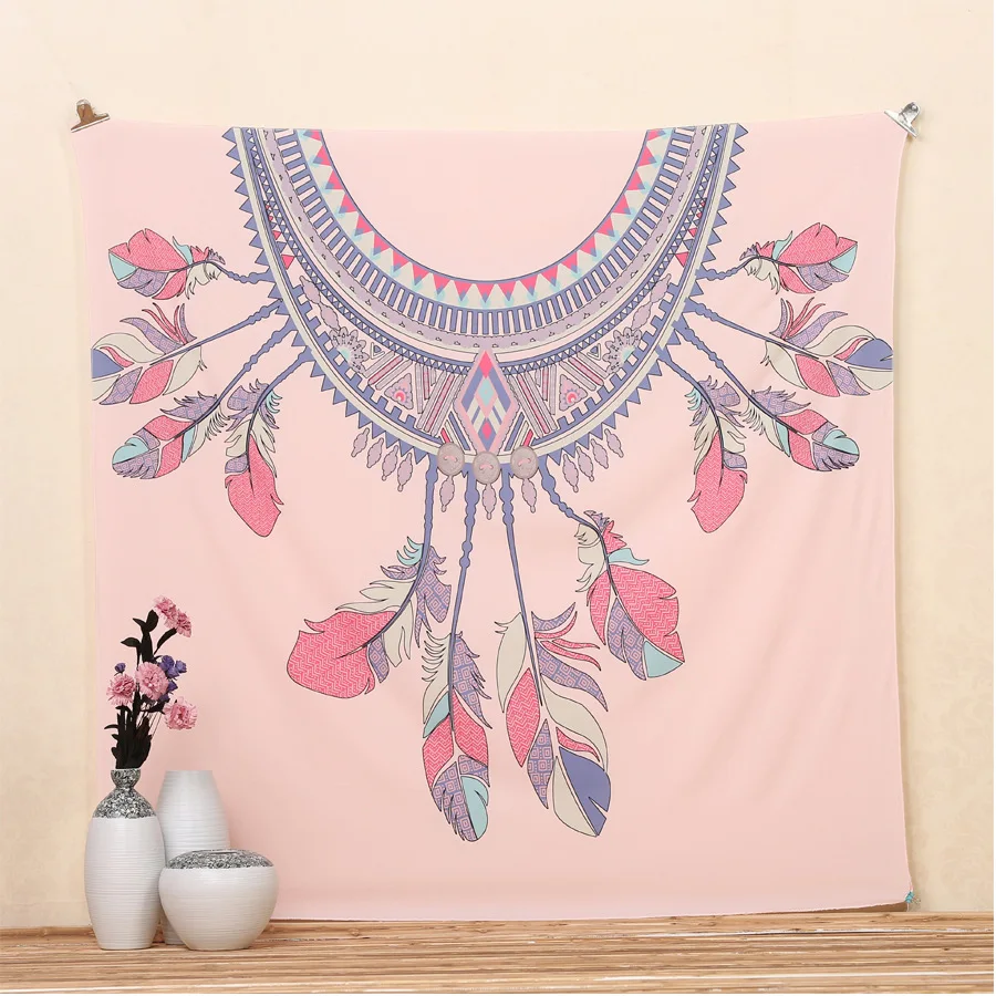 Cilected Bohemian Pink Dream Catcher Mandala Tapestry Decorative