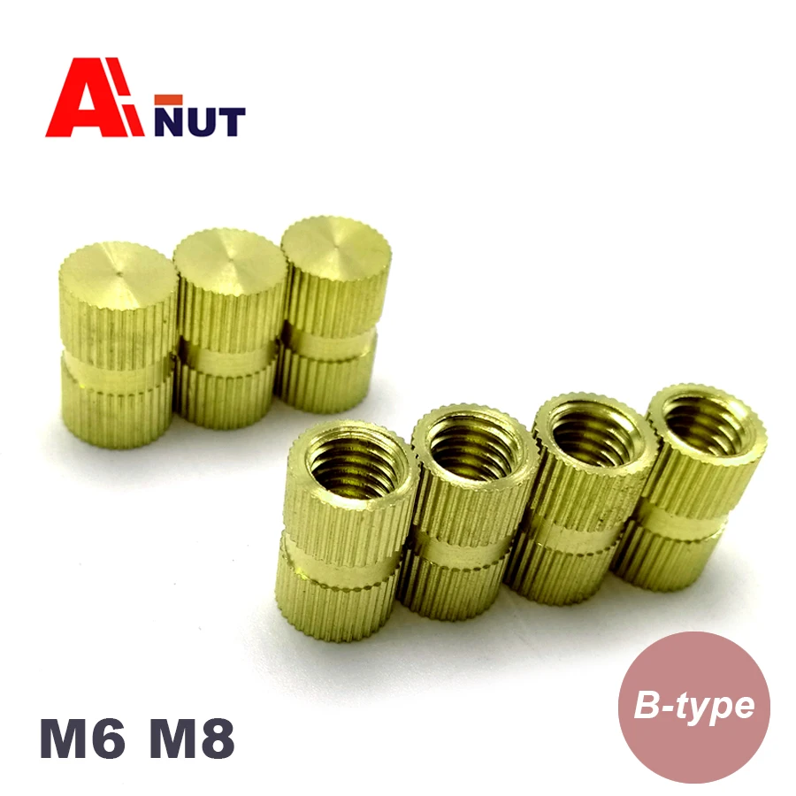 B Typem6 m8 Brass Inserts nut , plastic mould brass knurled insert nut ...