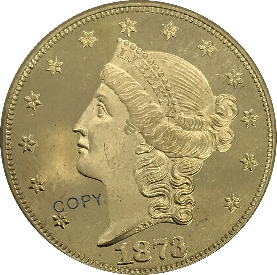 1873 United States 20 Dollars gold coin Brass Collectibles Copy Coin ...