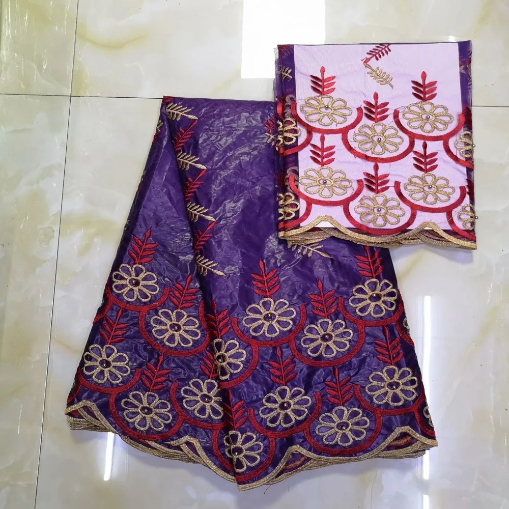 African fabric bazin riche high quality bazin brode with french lace ...