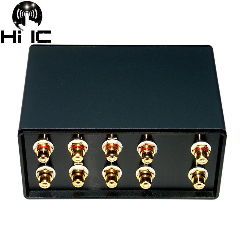 1 Input 4 Output Simultaneously Passive Audio Signal Switcher Switch Selector Box Sound HiFi ...