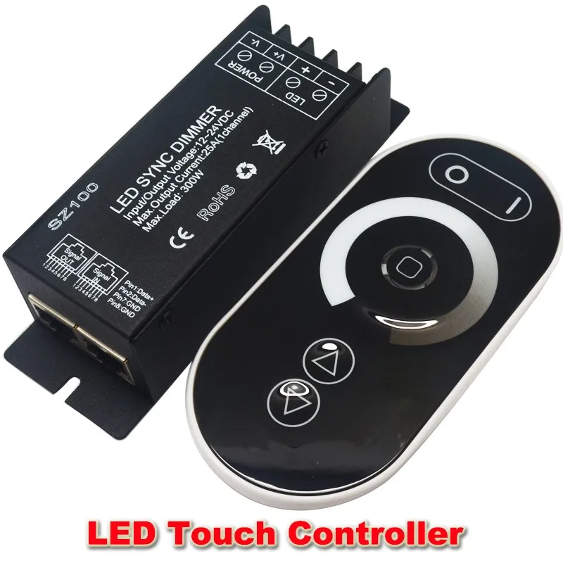 DC12V 24V Led Touch controller 1 Channel RF Wireless 25a 300w Led ...
