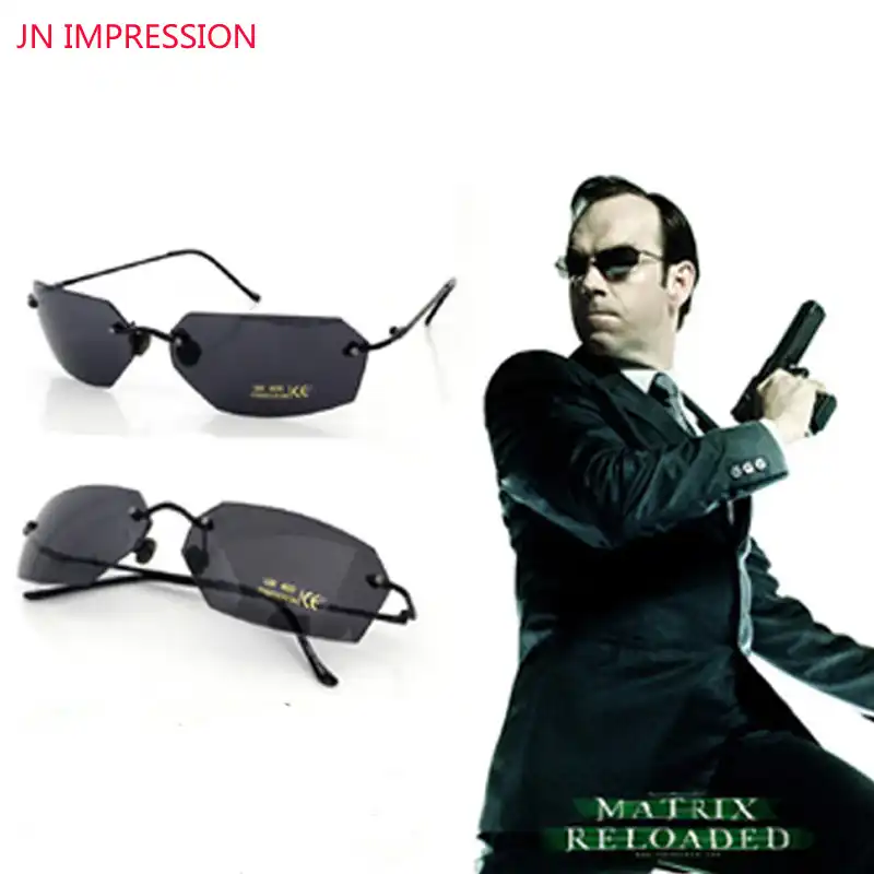 2020 New Ultralight Rimless titanium Men Driving Sun Glasses The Matrix ...