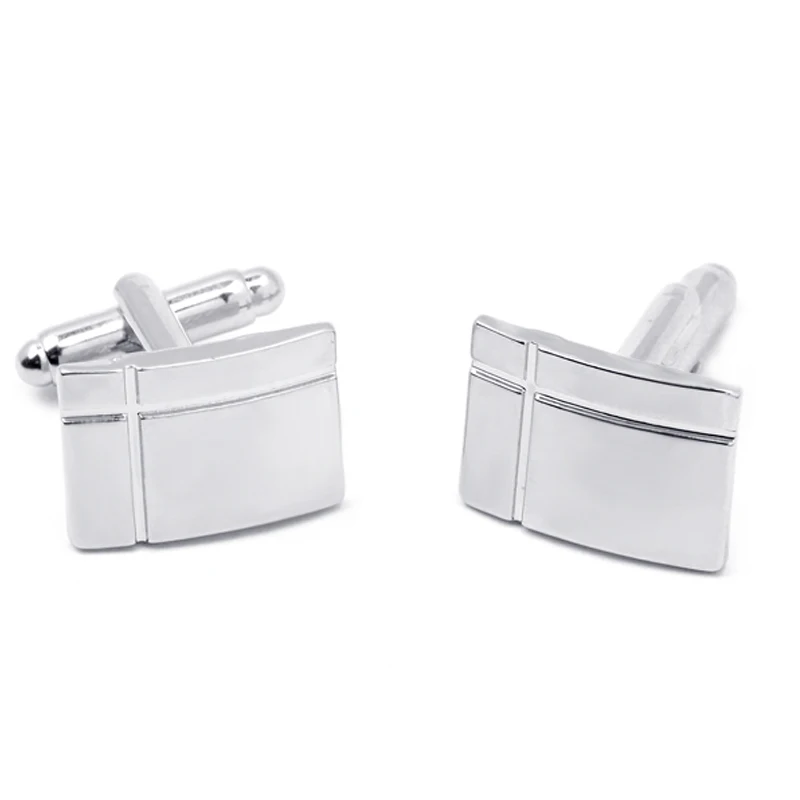 Gemelos de moda para hombre chapados en plata, gemelos rectangulares ...