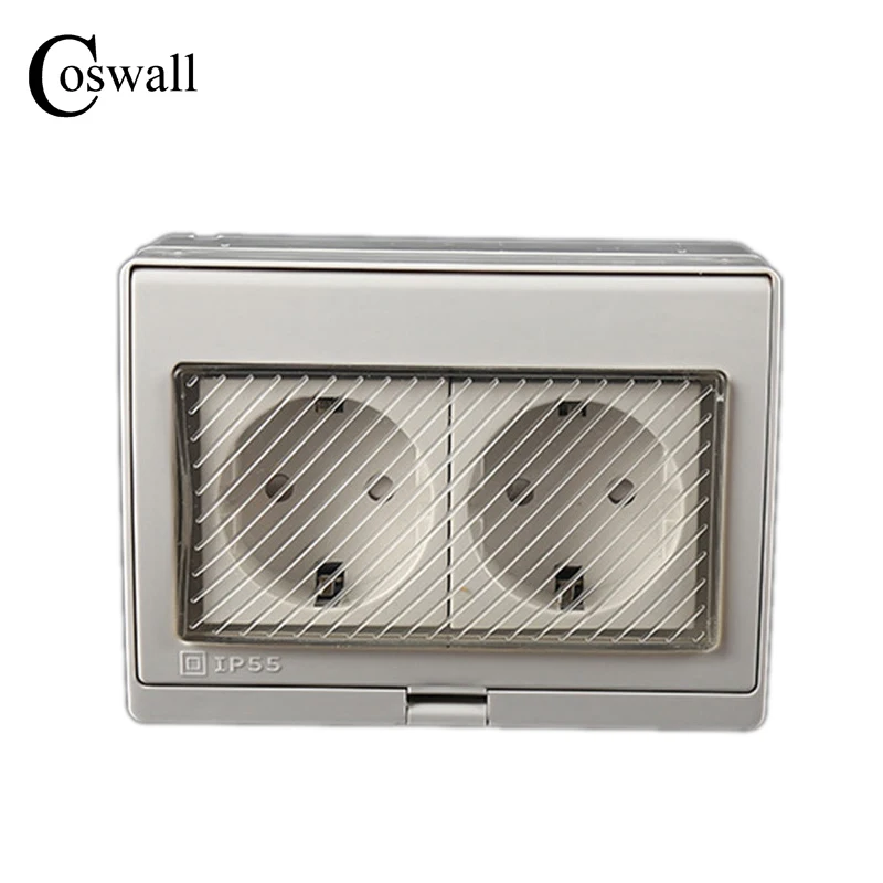 CE Waterproof Dust proof Outdoor Wall Double Power Socket, 16A Weather ...