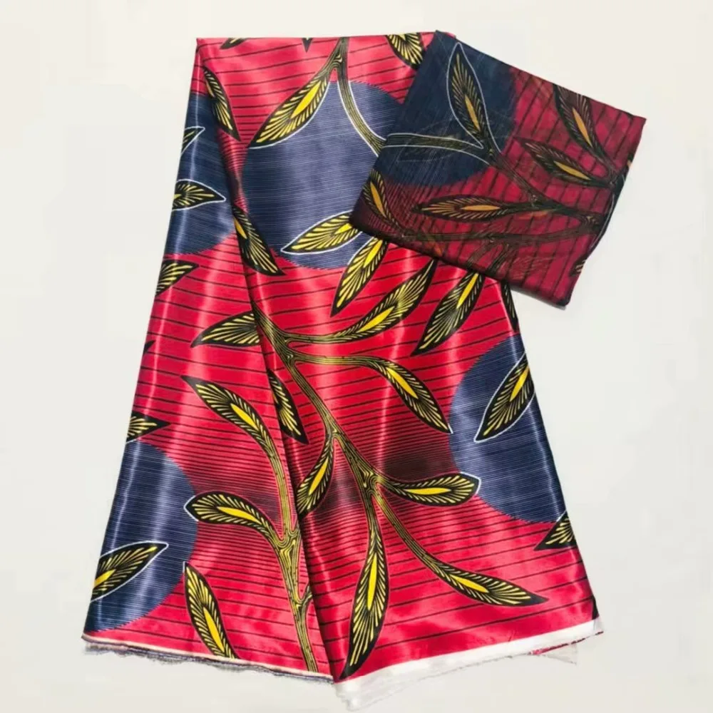 latest printed african wax prints imitated silk chiffon satin fabric ...